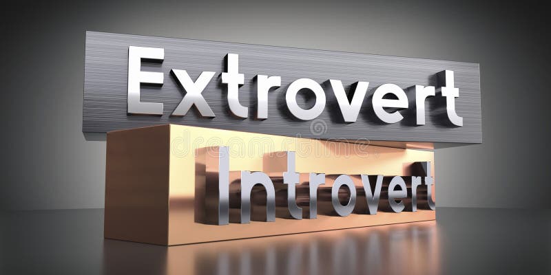 Extrovert, Introvert - Words on Metal Blocks Stock Illustration ...