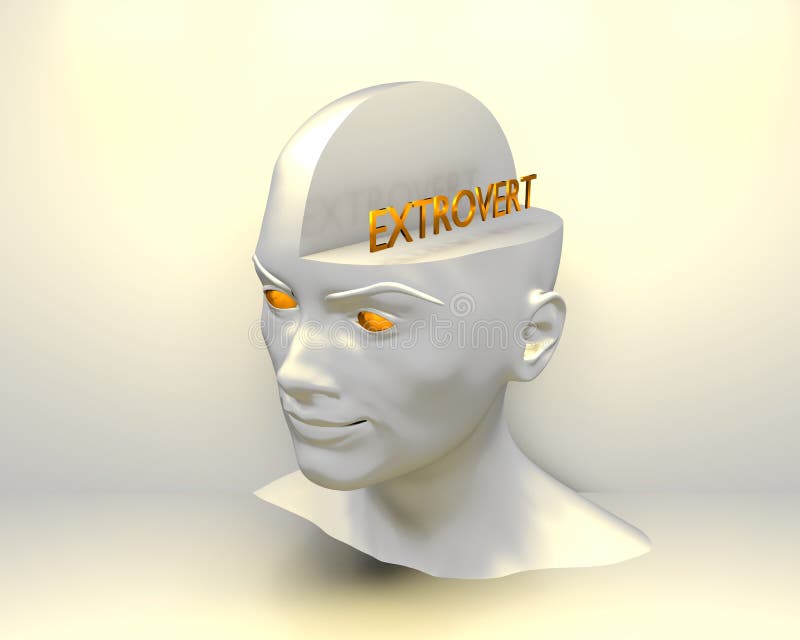 Extrovert Character. Psychlogy Metaphor Stock Vector - Illustration of ...
