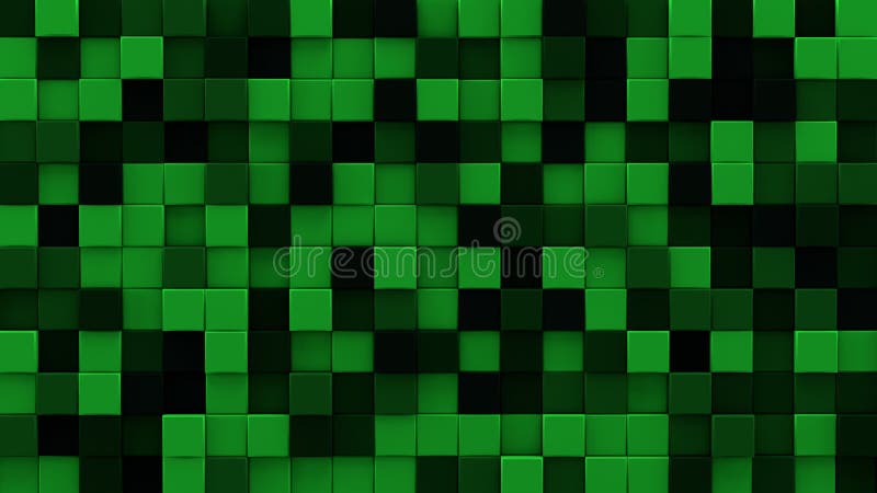Extruded Dark Green Cubes 3D Render Stock Illustration - Illustration ...