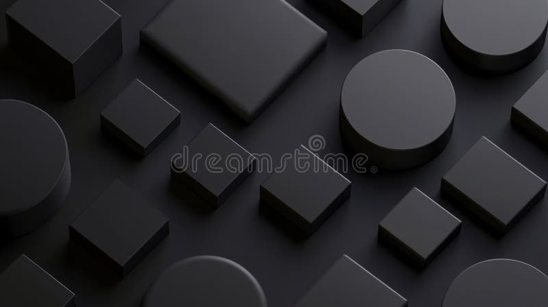 An Extruded Futuristic Form on a Black Background with a Geometric 3D ...