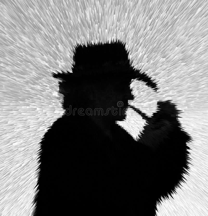 Extruded Silhouette of a Man Smoking a Pipe Stock Illustration ...