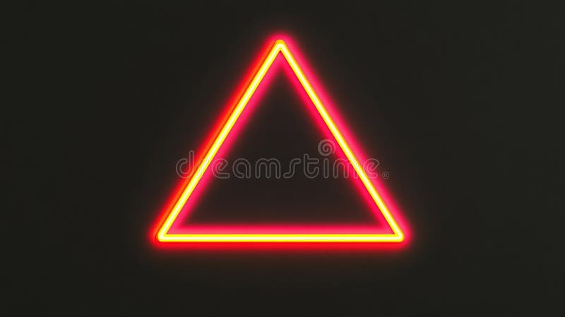 Extruded Triangle with Orange Illumination Trim on Black Surface with ...
