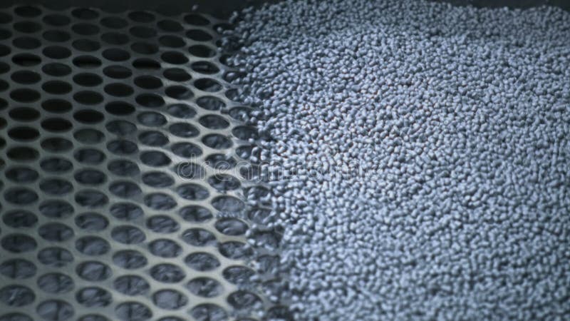 Extruder Machine Makes Granules, Polypropylene. Gray or White Plastic ...