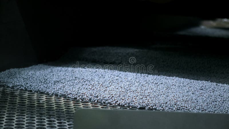 Extruder Machine Makes Granules, Polypropylene. Gray or White Plastic ...