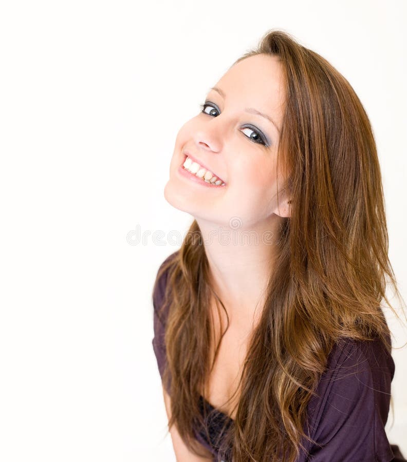 Exuberant Young Brunette Woman. Stock Photo - Image of woman, beautiful ...