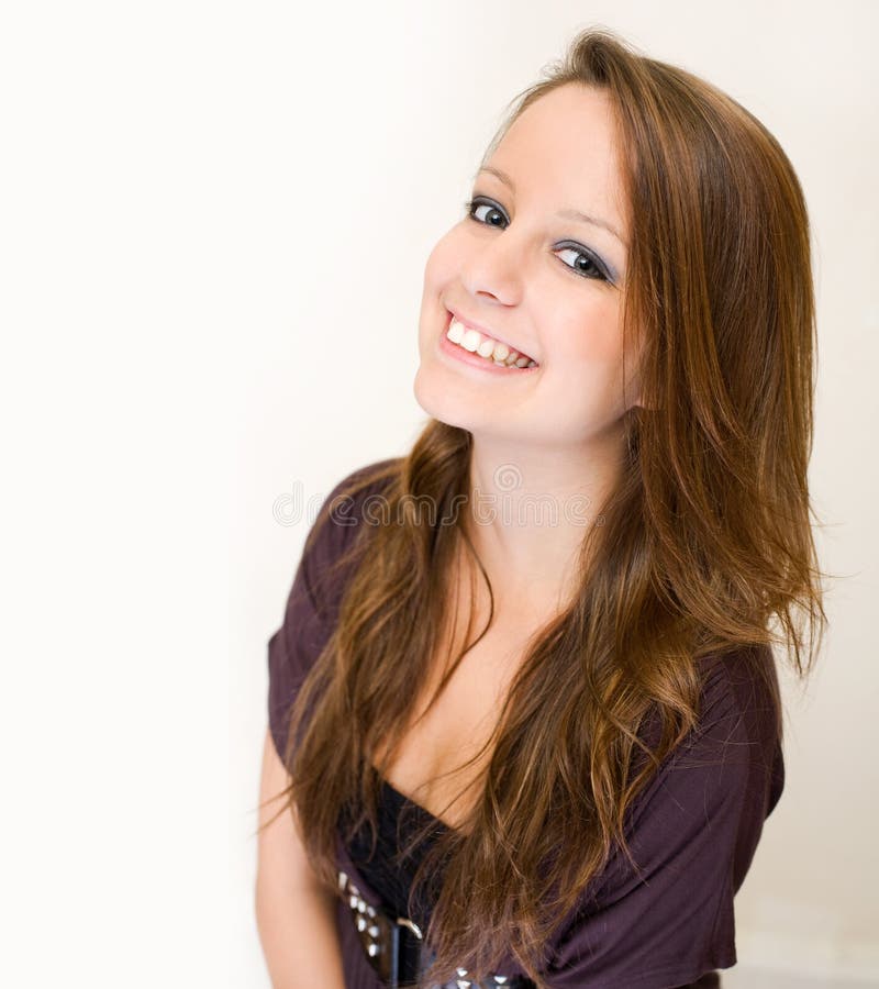 Exuberant Young Brunette Woman. Stock Photo - Image of woman, beautiful ...