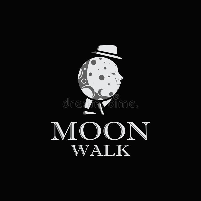 Moon Walk Logo Design, Logo Mascot, with Moon Icon Stock Vector ...