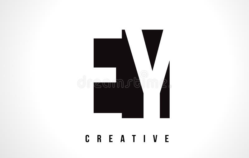 EY E Y White Letter Logo Design with Black Square. Stock Vector ...