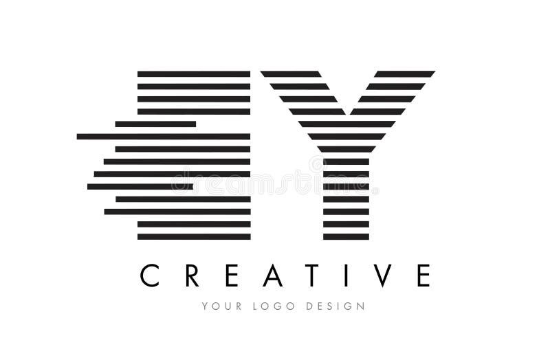 EY E Y Zebra Letter Logo Design with Black and White Stripes Stock ...