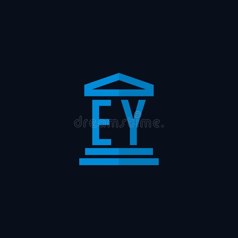 EY Initial Logo Monogram with Simple Courthouse Building Icon Design ...