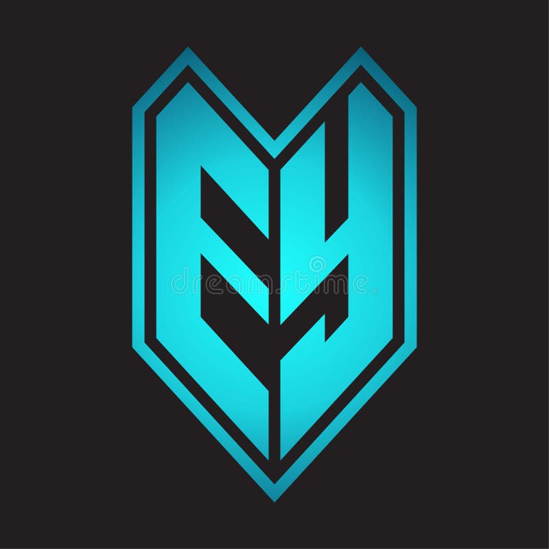 EY Logo Monogram with Emblem Line Style Isolated on Blue Gradient ...