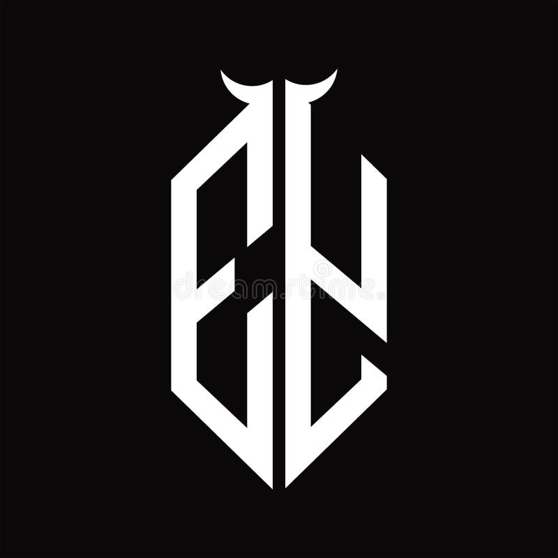 EY Logo Monogram with Horn Shape Isolated Black and White Design ...