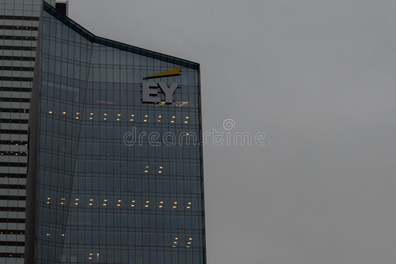 EY sign on the building editorial stock image. Image of company - 289770589