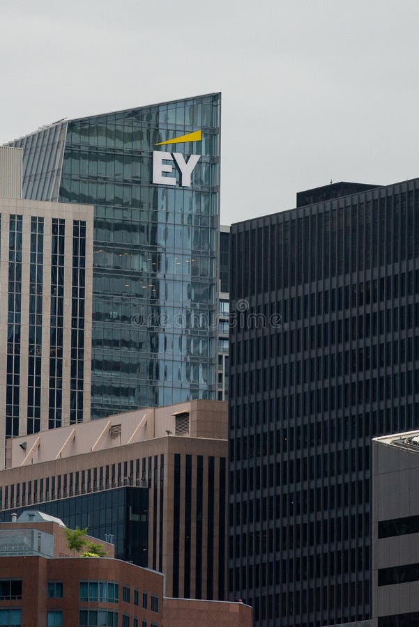 EY sign on the building editorial image. Image of building - 299874720