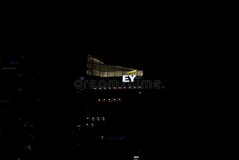 EY sign on the building editorial stock image. Image of head - 353251164
