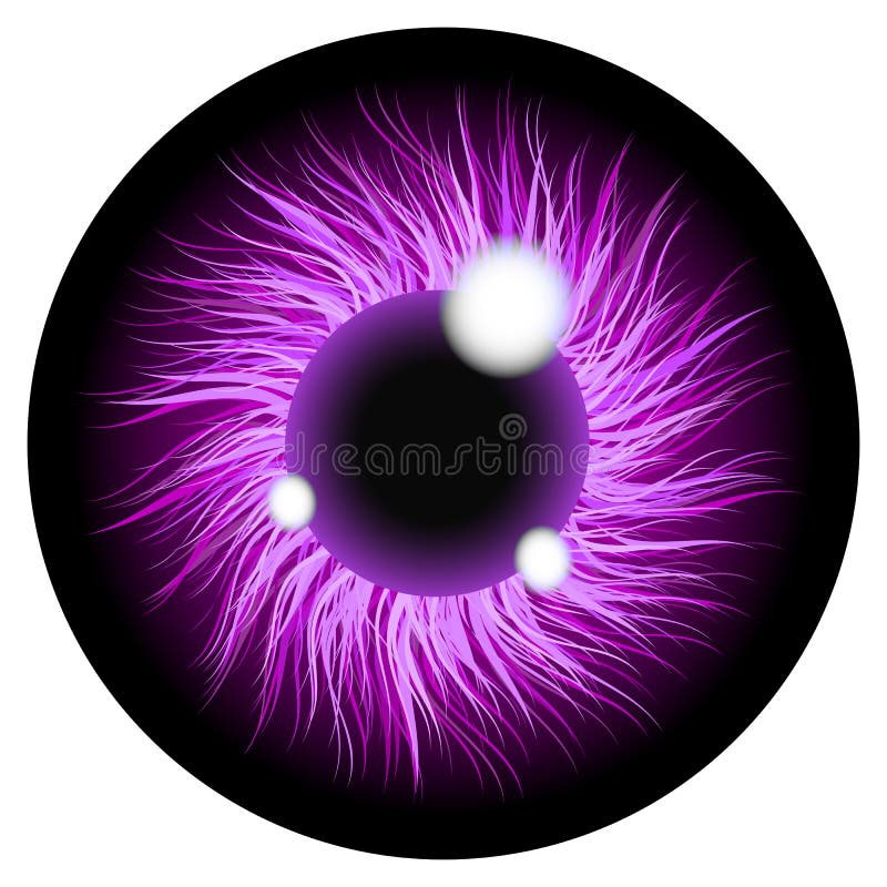 Purple Eyes Realistic Illustration Retina Iris Pupil , Contact Lens ...