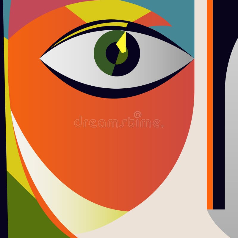 Eye in Abstract Art Style, Cube Style for Poster, Banner or Background ... Eye in Abstract Art Style, Cube Style for Poster, Banner or Background ...