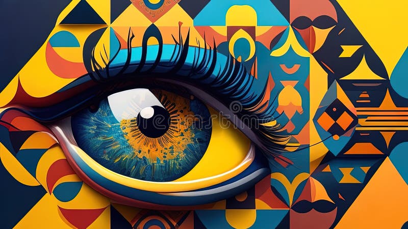 Eye with Abstract Ornament. Psychedelic Background Stock Illustration ...