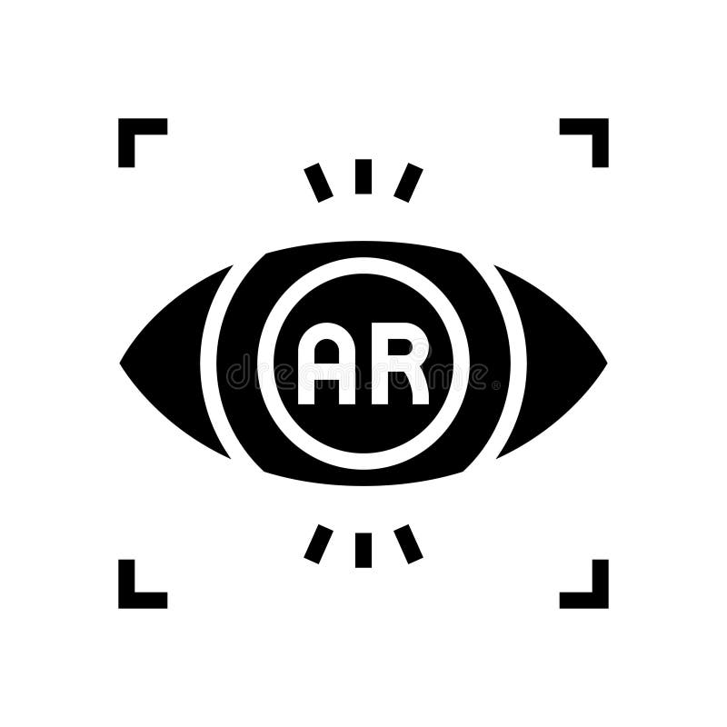 Eye Ar Augmented Reality Glyph Icon Vector Illustration Stock Vector ...