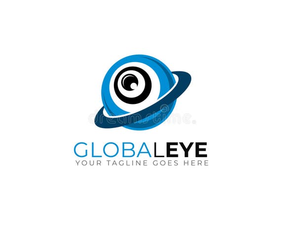Eye As Globe with Orbit Ring for Global Eye Logo Stock Vector ...