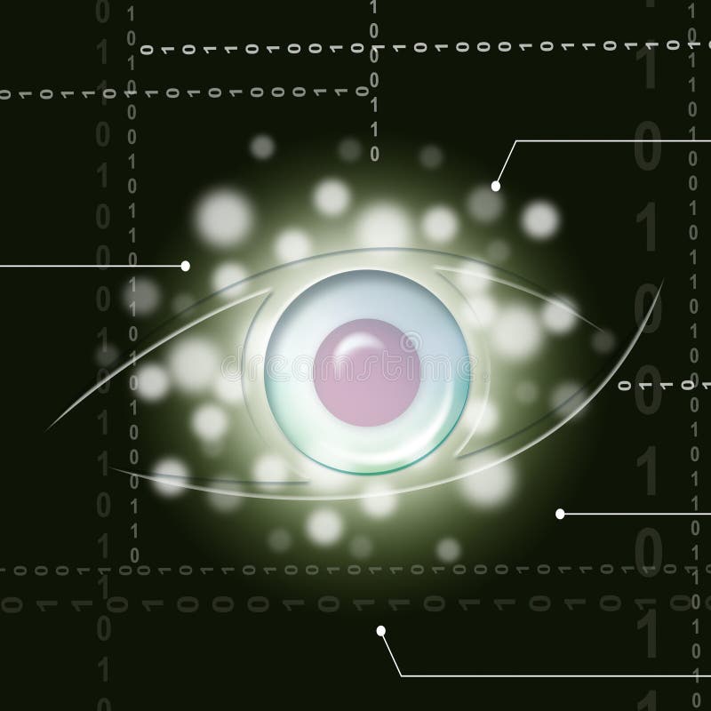 Eye Background Means Glance Examine or Watch Stock Illustration ...