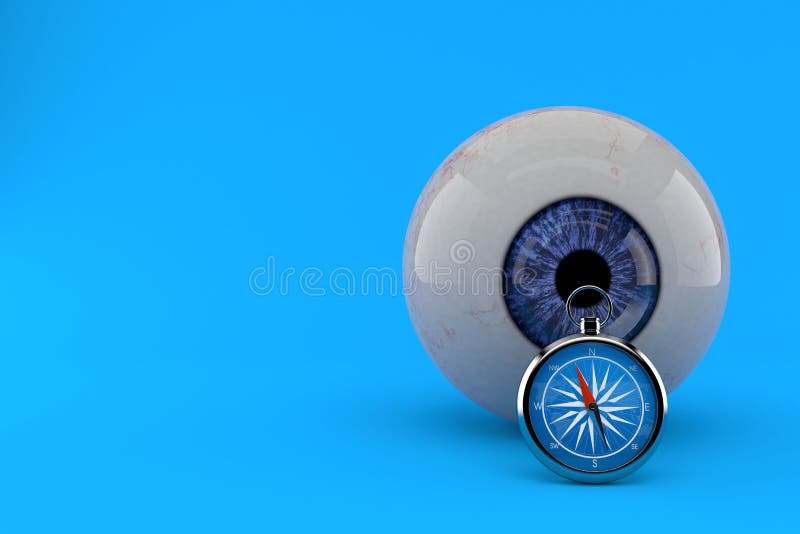 Eye ball with compass stock illustration. Illustration of ophthalmology ...