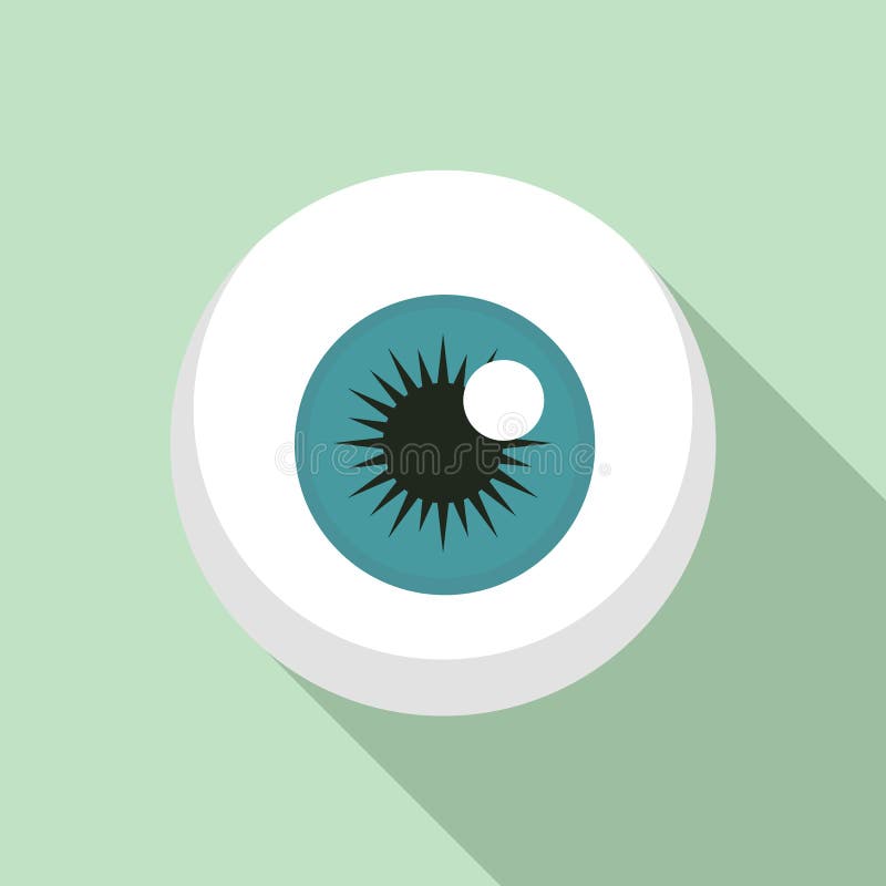 Eye ball icon, flat style stock vector. Illustration of ball - 135519009