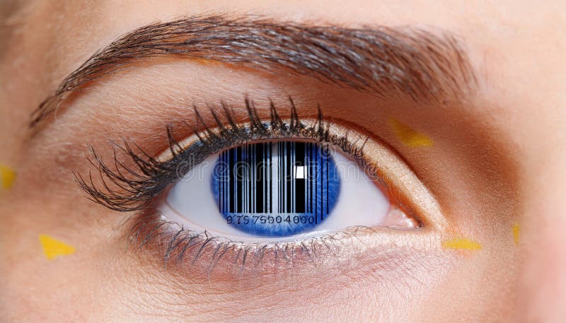 Eye with Barcode EAN, European Article Number, on Iris Stock ...