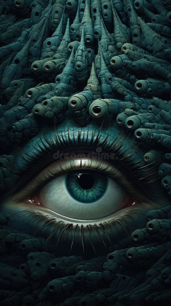 The eye of the beast, AI stock illustration. Illustration of spooky ...