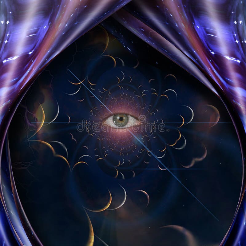 Eye Behind the Veil of Space Stock Illustration - Illustration of ...