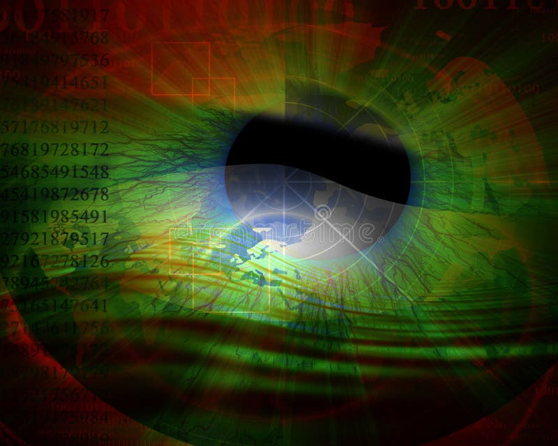 Eye being scanned stock illustration. Illustration of recognition - 3093390
