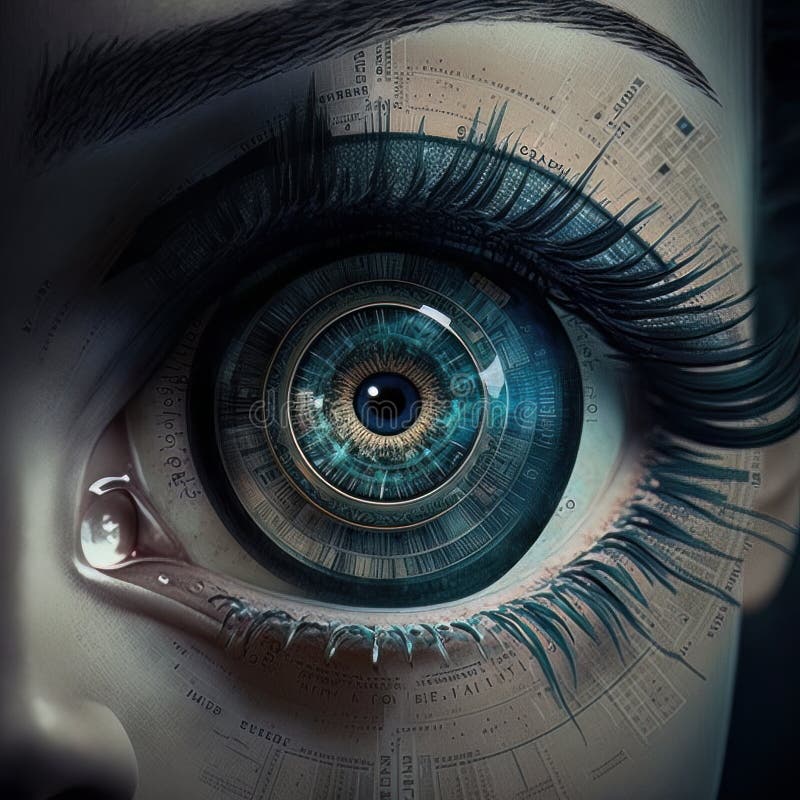 Eye Biometrics, Security Access Technology. Generative Ai Stock ...