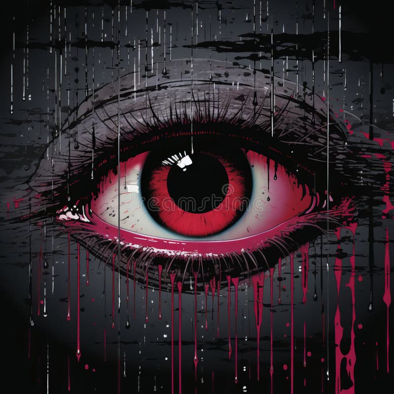 An Eye with Blood Dripping on it Stock Illustration - Illustration of ...