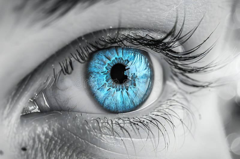 An Eye with a Blue Colored Iris Can Be Seen, High Quality, High ...