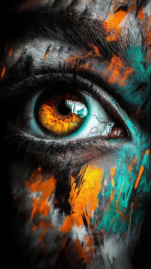 An Eye that Boasts Vibrant Colors and Abstract Patterns Conveys ...