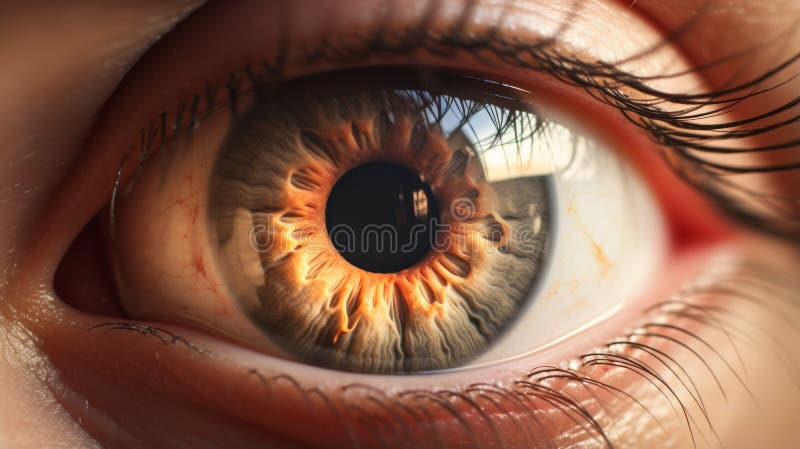 Super Realistic Mouse Eye: Close-up with Vibrant Orange Ring Stock ...