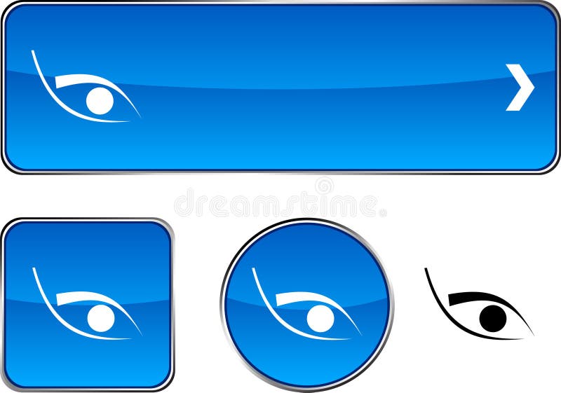 Eye button set. stock vector. Illustration of bright - 12852737