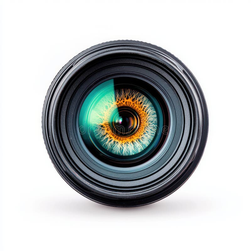 Eye in the Camera Lens stock photo. Image of focus, professional ...