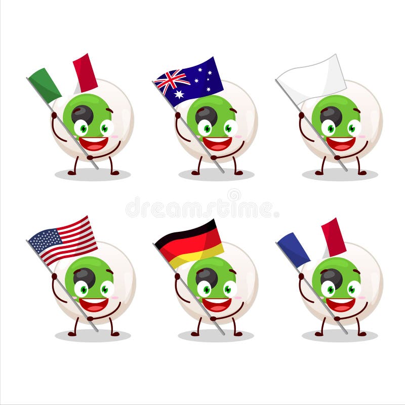 Eye Candy Cartoon Character Bring the Flags of Various Countries Stock ...