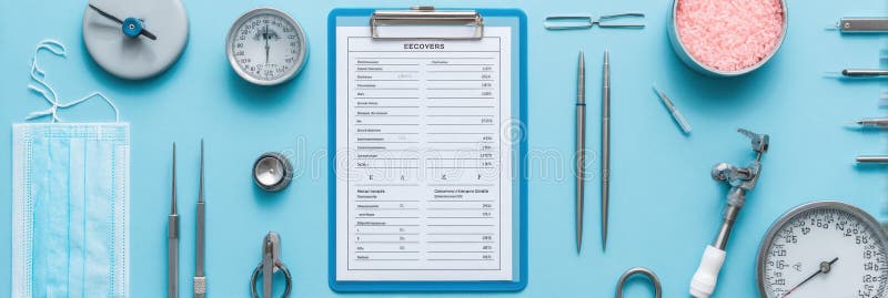 Eye Care Flyer and Medical Tools Displayed on Clipboard with Minimal ...