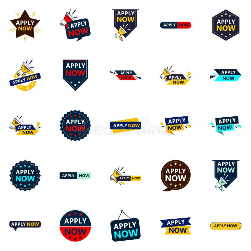 25 Eye-catching Apply Now Banners To Get Results Stock Vector ...