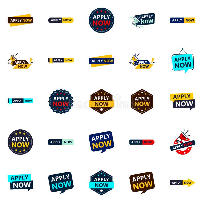 25 Eye-catching Apply Now Banners To Get Results Stock Vector ...