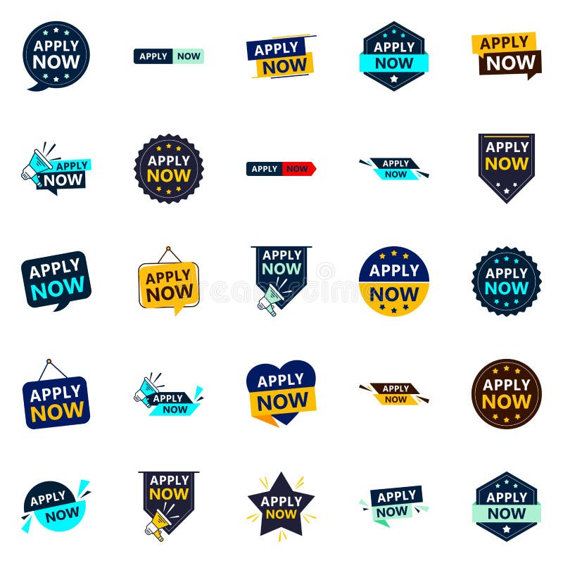 25 Eye-catching Apply Now Banners To Get Results Stock Vector ...