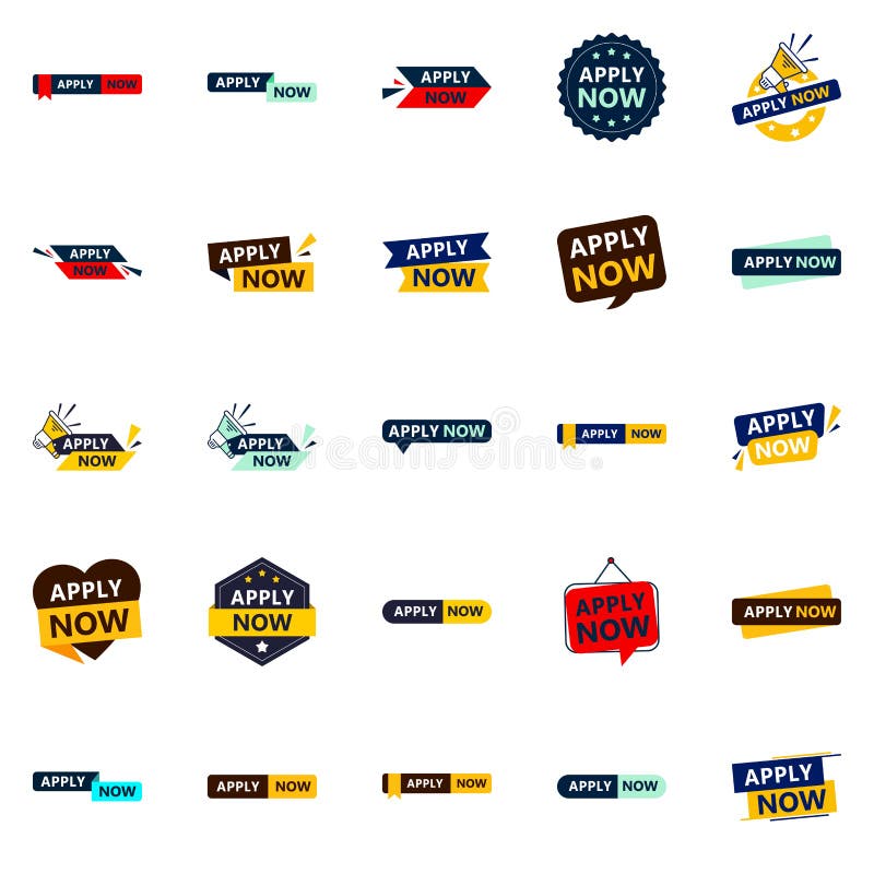 25 Eye-catching Apply Now Banners To Get Results Stock Vector ...