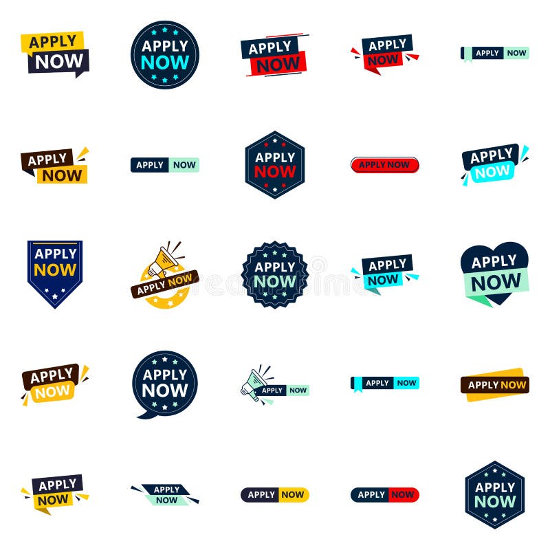 25 Eye-catching Apply Now Banners To Get Results Stock Vector ...