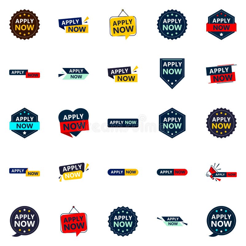 25 Eye-catching Apply Now Banners To Get Results Stock Vector ...