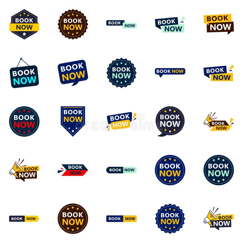 25 Eye-catching Book Now Banners To Boost Your Visibility Stock Vector ...