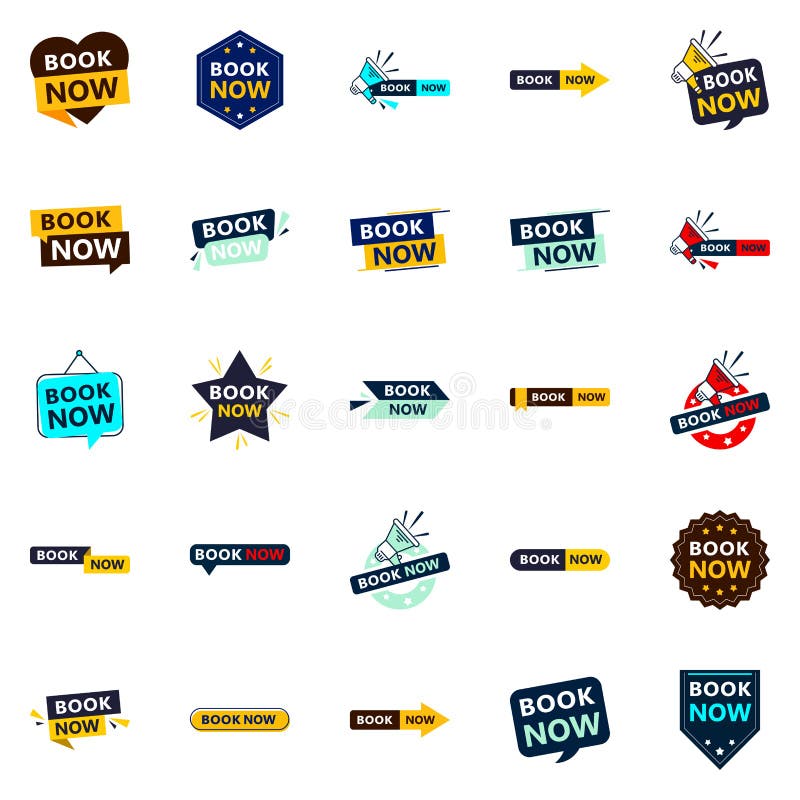 25 Eye-catching Book Now Banners To Grab Attention Stock Vector ...