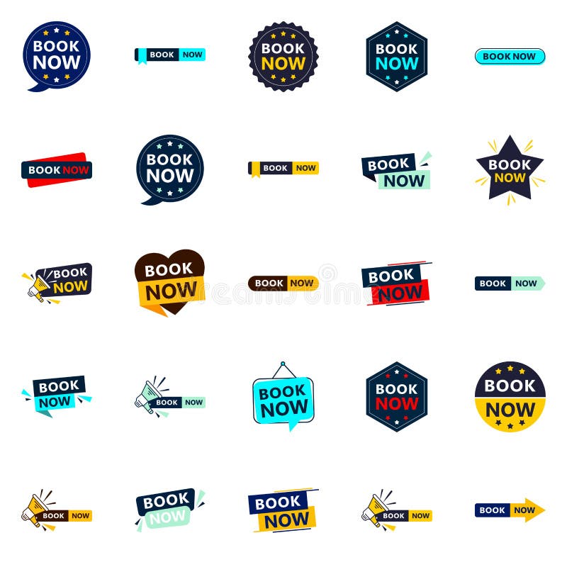 25 Eye-catching Book Now Banners To Grab Attention Stock Vector ...