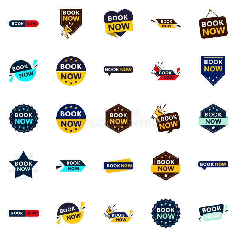 25 Eye-catching Book Now Banners To Grab Attention Stock Vector ...